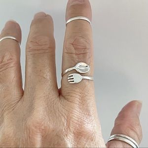 Jewelry | Top Seller Sterling Silver Delicate Fork And Spoon Ring ...
